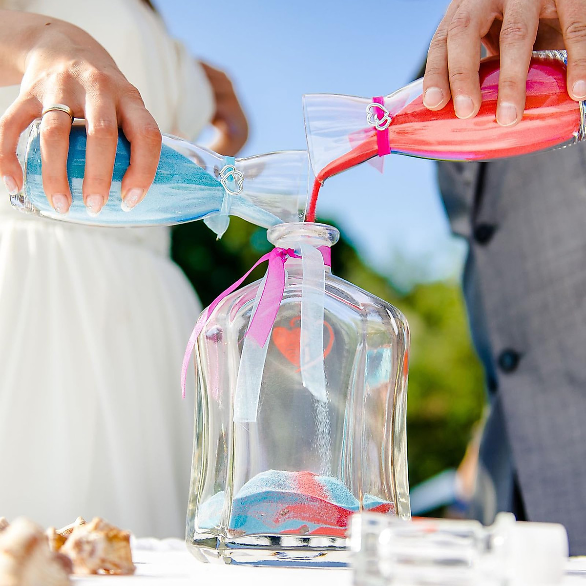 HappyFiller Wedding Ceremony Sand Fine Unity Sand for Crafts,Vase Filler,Home Decor Accents Decoration,Refill Replacement,Zen Garden Incense Holder,Drawing Material,28 OZ Light Burgundy