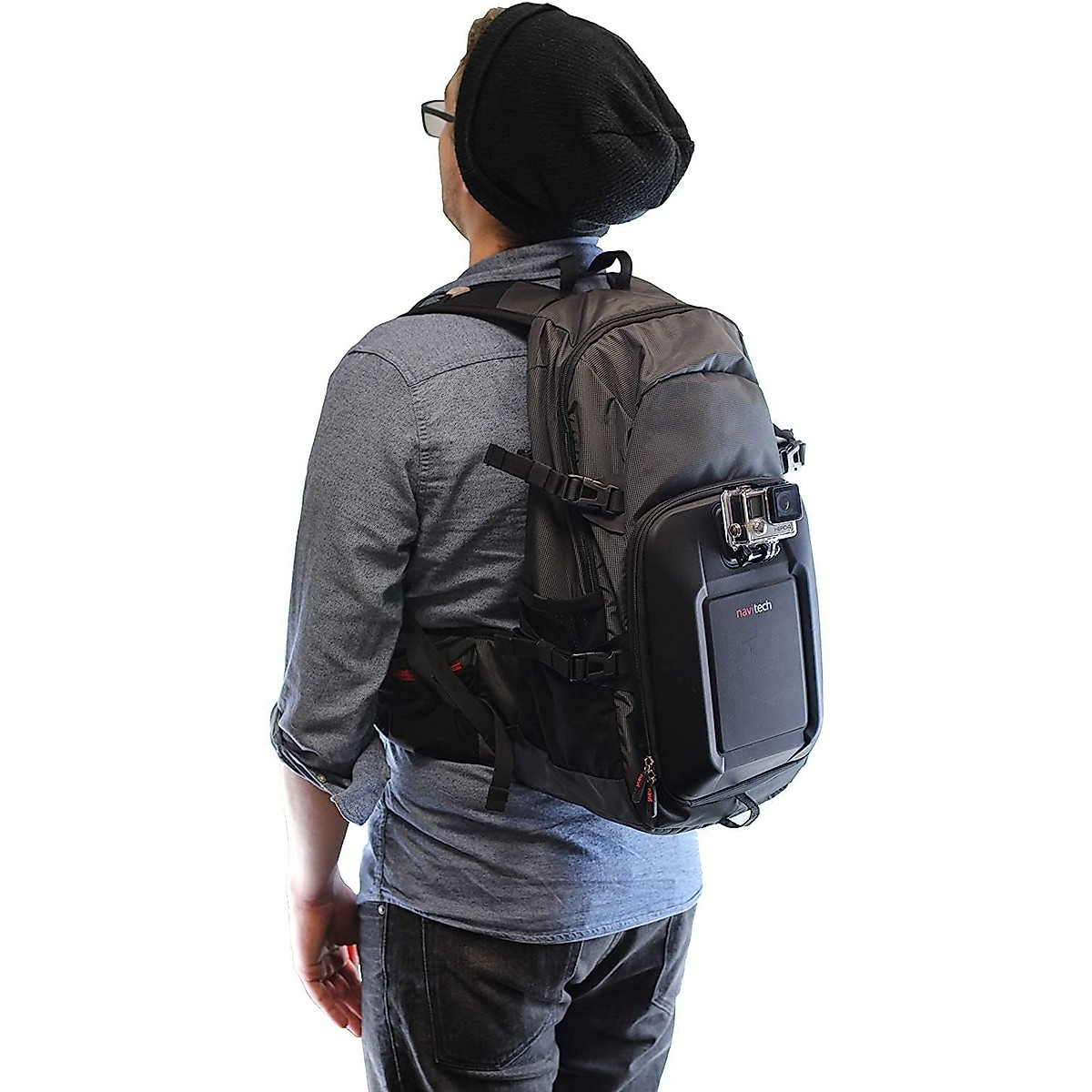 Navitech Action Camera Backpack & 18-in-1 Accessory Combo Kit with Integrated Chest Strap - Compatible with DragonTouch Vision 3 Pro Action Camera