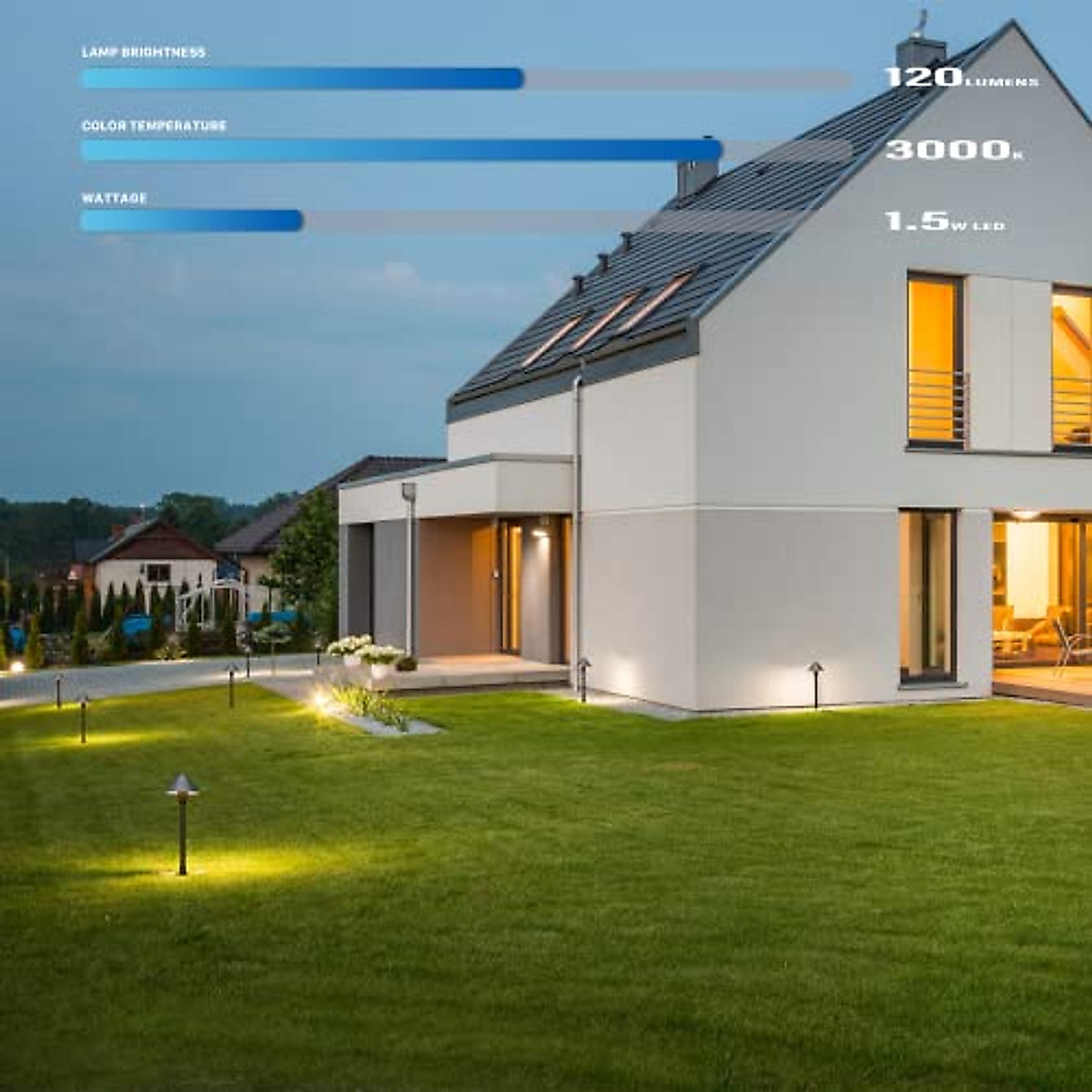 GOODSMANN Low Voltage Pathway Lights 6PK Landscape Lighting Outdoor Path Lights Wired 1.5W G4 LED 120 Lumens 3000K Aluminum Housing 12V Bronze Finish Walkway Driveway Light with Stake Connector