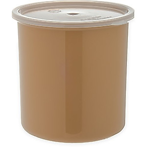 Carlisle FoodService Products Round Storage Container with Lid, 2.7 Quart Crock, Beige