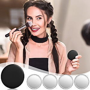 Blulu Compact Mirror Bulk Mini Portable Mirrors for Purse Round Small Makeup Pocket Mirror Makeup Glass Mirror Personal Mirror for Women Travel Daily Use, 2.76 Inch(Black,72 Pieces)