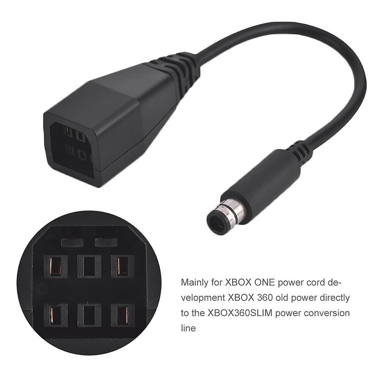 Xbox Power Cable, Adapter Converter Cord Electricity Supply Transfer Cable,Adapter Power Supply Converter Transfer Cable for Microsoft for Xbox 360 to 360 E Replacement,for 360 Power Cord