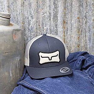 Kimes Ranch Men's Boneyard Trucker Adjustable Snapback Mid-Profile Logo Cap, Charcoal