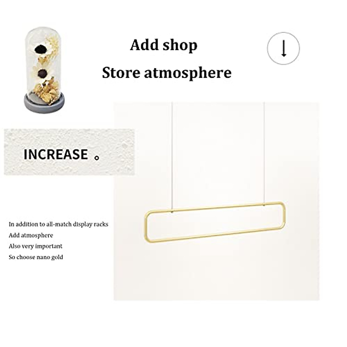 Household Products Creative Adjustable Height Clothing Storage Chain Garment Rack,Boutique Clothes Store Display Shelf,Wedding Dress Hanging Rack,Multi-Purpose Ceiling Hanger