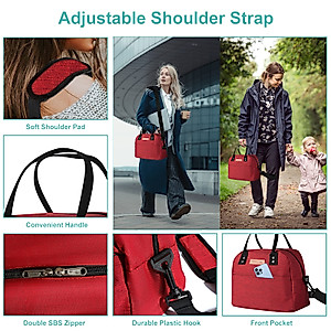 havatree Insulated Lunch Bag Women - Reusable Lunch Box for Work Picnic Beach Outdoor Sports - Leakproof Cooler Bento Box Freezable Lunchbox with Adjustable Shoulder Strap