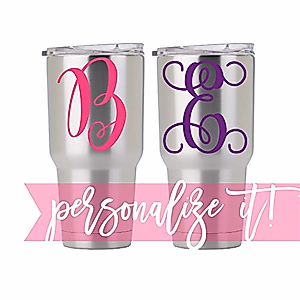 Single Letter Decal for Tumble Cup, Water Bottle, Laptop, car Window or Other Hard and Smooth Surface Your Choice of Color & Style | Decals by ADavis