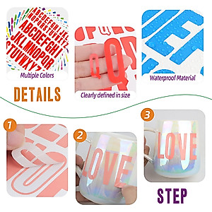1272 Pcs 24 Sheets Letter Stickers Large Alphabet Stickers 2 Inch 1 Inch Self Adhesive Vinyl Stick on Letters Waterproof Decals for Scrapbooking Mailbox Water Bottles Cup Bulletin Board,12 Colors