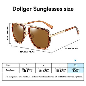 Dollger Oversized Square Aviator Sunglasses for Men Women Retro Pilot Shades Brown Frame Champagne Lens