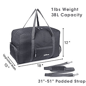 Sports Gym Bag with Wet Pocket & Shoes Compartment, Travel Duffel Bag for Men and Women Lightweight, Dark Gray