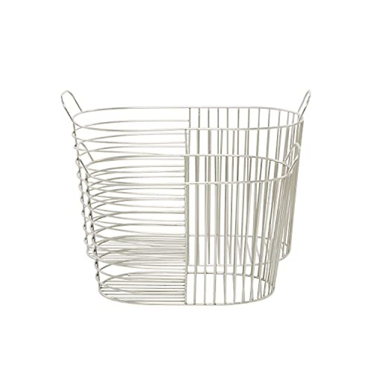 CosmoLiving by Cosmopolitan Contemporary Metal Round Storage Basket, Set of 2 14", 12"H, Silver