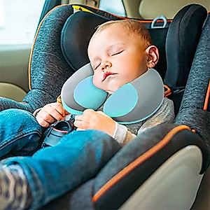 MOOB Baby Pillow for Car Seat Kids U-Shape Travel Neck Pillow Support Children Stroller Pillow Blue