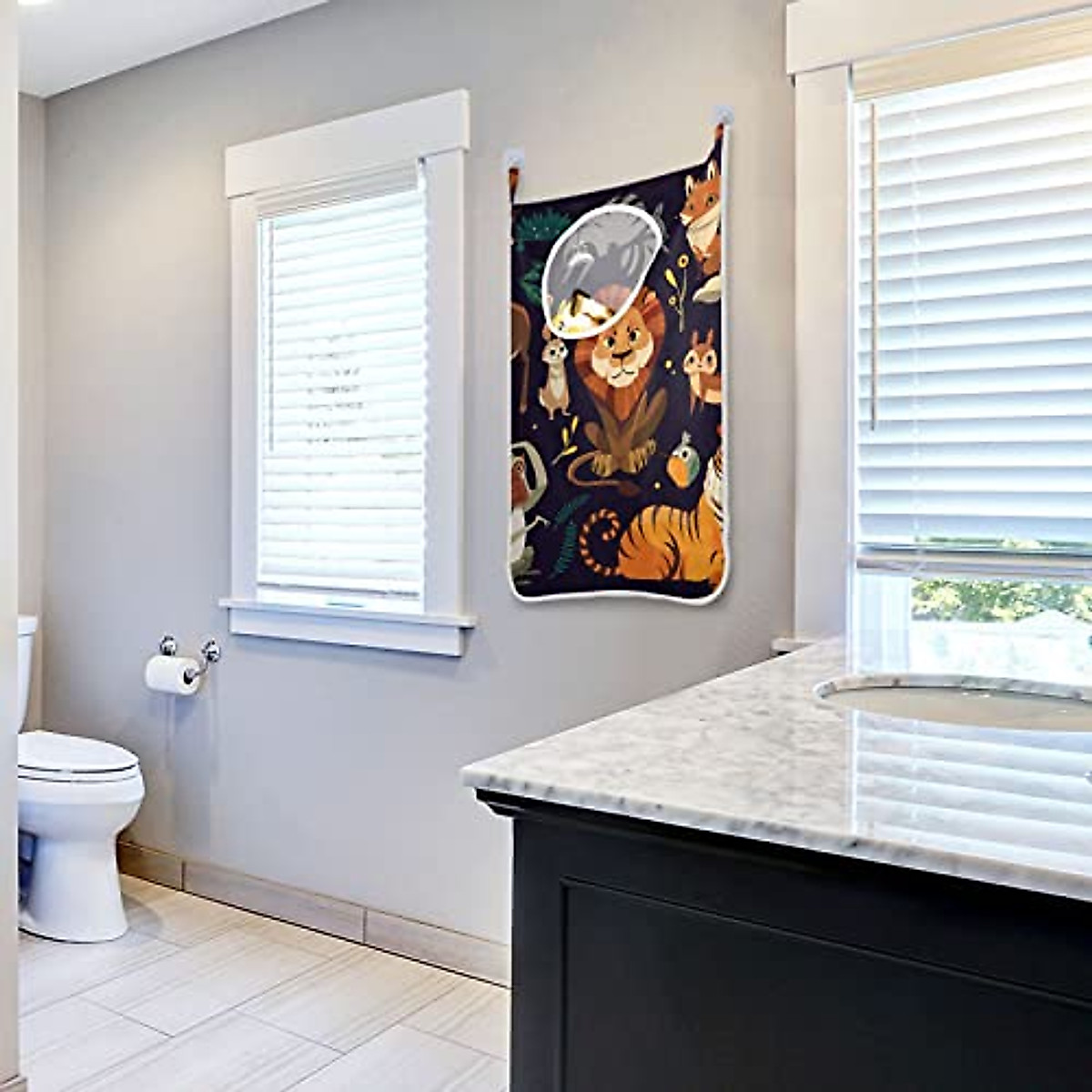 Hanging Laundry Hamper Bag Animals Set Laundry Bag Basket Clothes Space Saving Wall Hanging Laundry Bag For Bedroom Bathroom Large Size, 2Pack