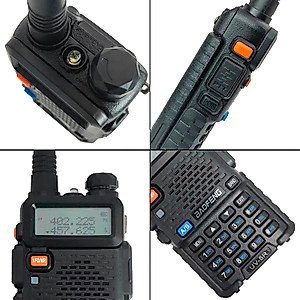 BAOFENG UV-5R Radio, Handheld Ham Radios Long Range, Dual Band Programmable Two Way Radios with Programming Cable, Portable Amateur HT Radio(2 Pack)