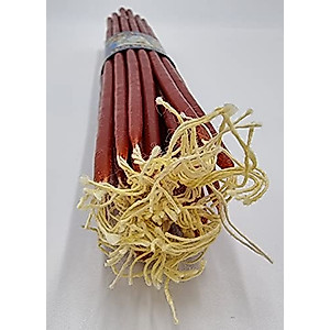 33 Natural 100% Beeswax Taper Candles 11 inch Tall Blessed Church Jerusalem Holy Land Candles (Red)