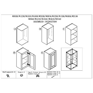 CozyHommie Solid Wood Wall-Mounted Kitchen Cabinet, Medicine Cabinet, Over-The-Toilet Storage Cabinet Bathroom Cabinet Wall Mounted with Adjustable Shelves(White,33" Wx36 Hx12 D)