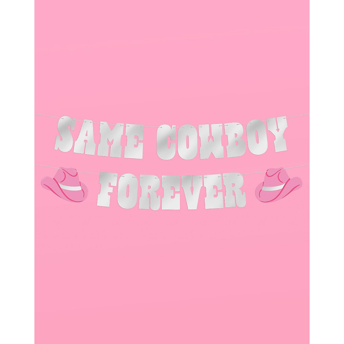 xo, Fetti Same Cowboy Forever Banner - Iridescent, 5 Ft. | Bachelorette Party Decorations, Fun Western Bach Backdrop, Rodeo Banner, Gag Gift