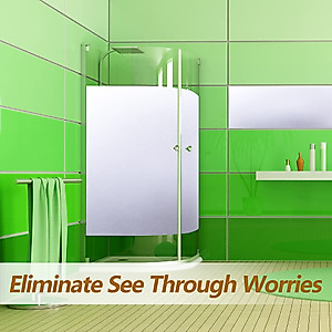 Privacy Window Film, Opaque Vinyl Window Frosting Film, Non Adhesive Window Glass Sticker Static Cling Removable Window Decals Heat Control Easy to Use, Pure Frosted 17.5 x 78.7 Inches