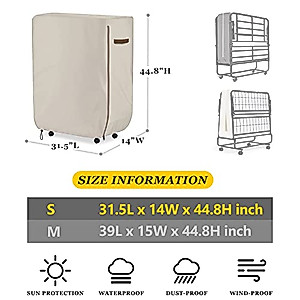 SELUGOVE Folding Bed Storage Cover for Single Size 31-Inch Portable Rollaway Bed, Khaki Double-Layer Oxford Cloth Thick and Tear-Resistant, with Zipper, Easy to Put On and Take Off.