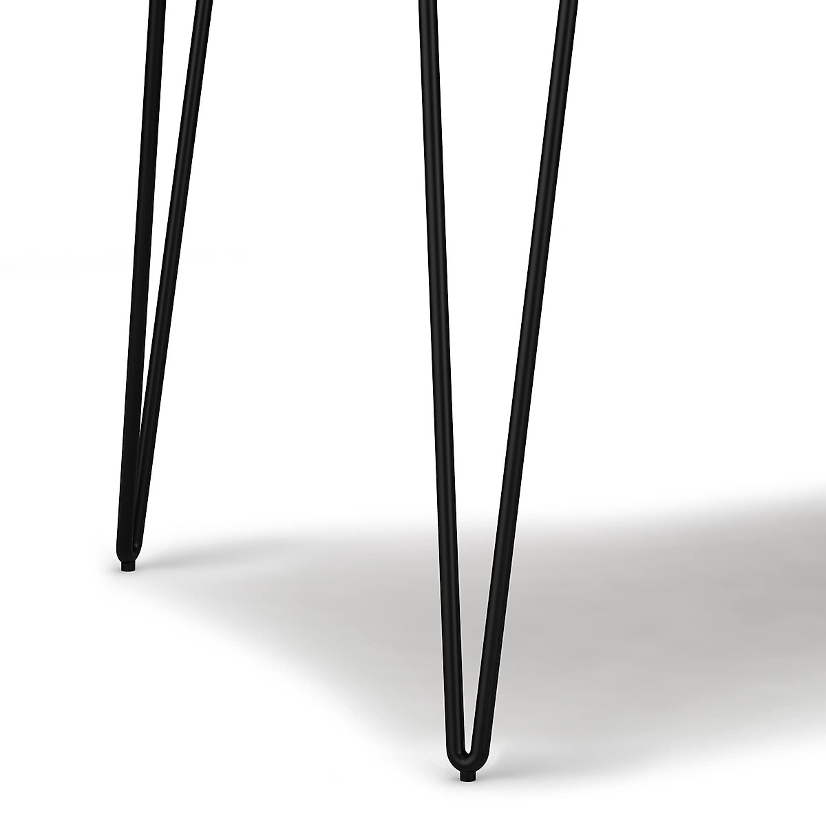 SIMPLIHOME Hunter Round Dining Table, Solid Mango Wood Tabletop in Natural and Powder-Coated Iron Metal Base in Black, 45-inches Round, Modern Industrial Kitchen Table for up to 4 People