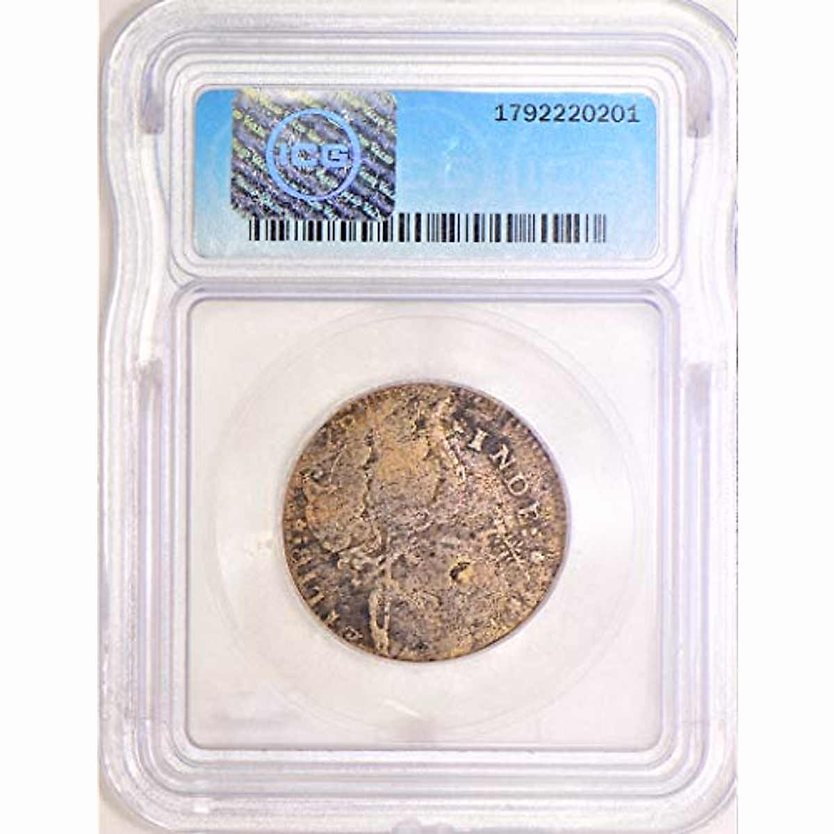 1787 No Mintmark Colonial Copper DB Left, Laminated, 33.16-z15, R-4; ICG Certified Connecticut G-06