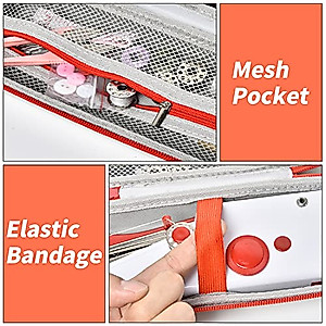 Handheld Sewing Machine Case Compatible with LooQoo/ for SINGER 01663/ for TCHRULES Quick Stitching Sewing Tool, Portable Mending Machine Box for Bobbins, Needles, Pins, Thread (Only Bag) - White