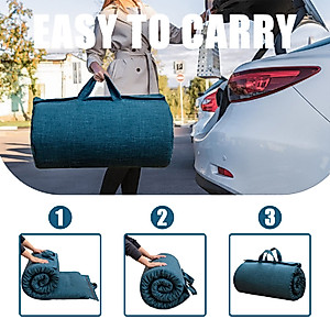 MAXYOYO Roll Up Mattress Sleeping Mat, Floor Futon Mattress for Outdoor Indoor, Upgraded Portable and Foldable Mattress, Bluestone Twin Mattress, 75x36 Inch