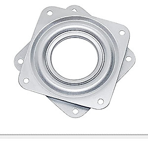 GSHLLO 4 Pcs 3 Inch Galvanized Steel Lazy Susan Hardware Turntable Bearings Rotating Square Trays Swivel Bearing Plates for Serving
