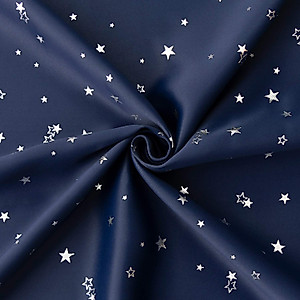 BGment Kids Blackout Curtains for Boys Bedroom, Star Curtains Thermal Insulated Grommet Window Drapes for Nursery, Set of 2 Panels (42 x 63 Inch, Navy Blue)