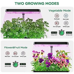 DakRide Mini Hydroponics Growing System, Indoor Herb Garden System with LED Grow Light, Plants Germination Kit with Automatic Timer, Quiet Water Pump, Height Adjustable for Family, 8 Pods