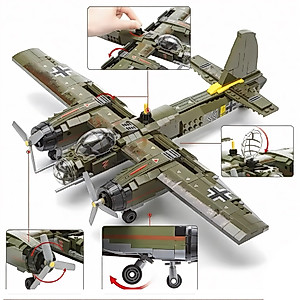 General Jim's WW2 Military Iron Empire Building Blocks Air Bomber JU88 - World War 2 Aircraft Fighter Plane Brick Building Set