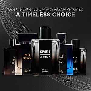 RAYAN Sport Junky Eau de Parfum - 100 mL, Citrus, Oriental, Amber Scent, Unisex, Travel Size