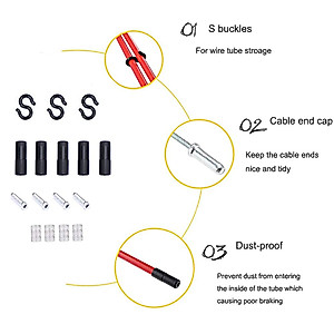 Eyech Universal Bike Shift Cable Housing Kit Set Bicycle Shifter Cable Set Derailleur Cable Replacement Kit for Mountain Bike and Road Bike