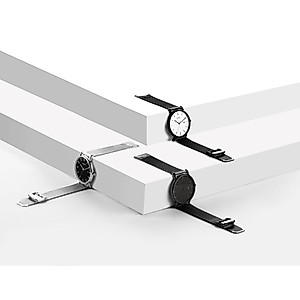 BUREI Men Black Dial Silver Mesh Band Watches Minimalist Analog Quartz Watches for Men Gifts for Men