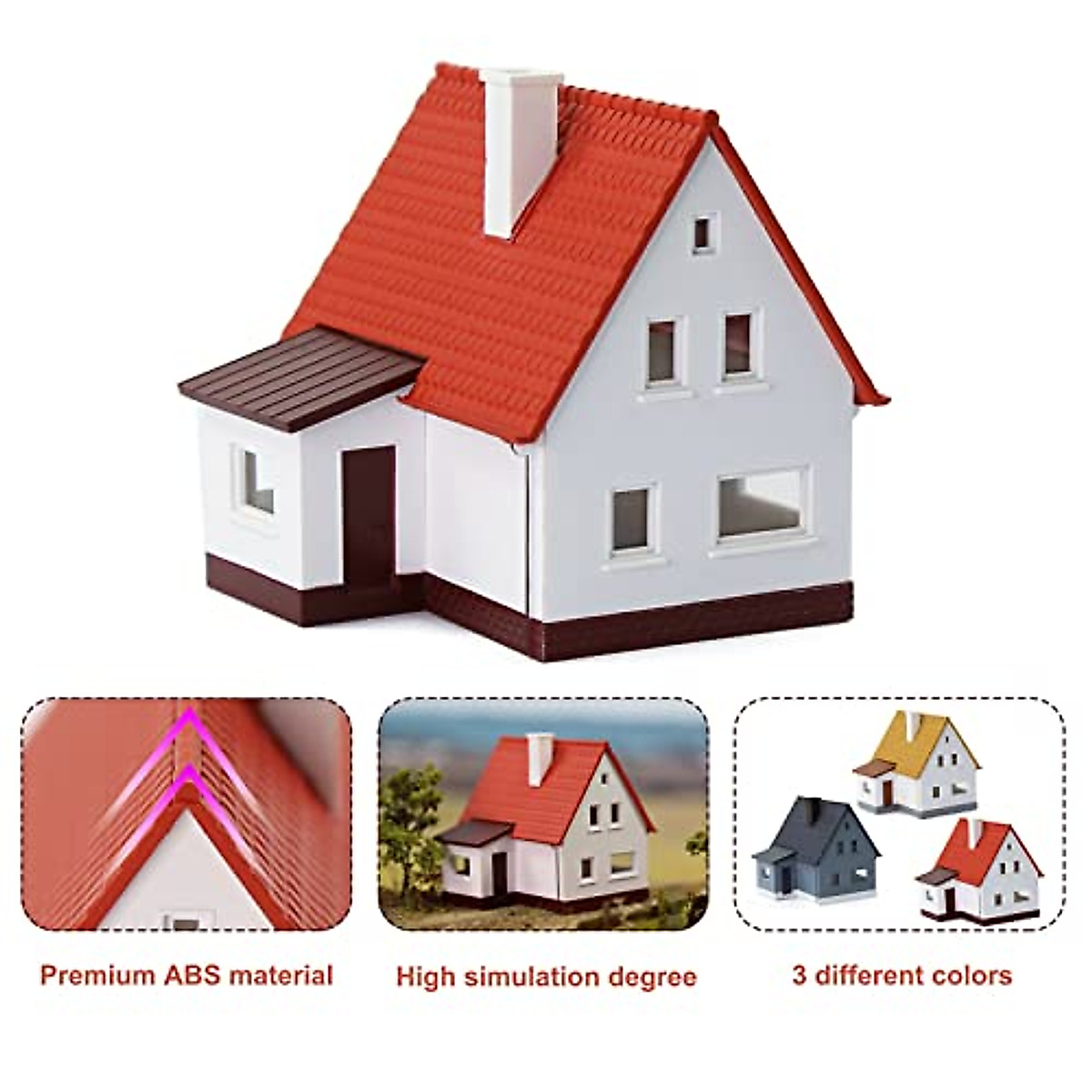 One Set N Scale 1:160 Model Village House Assembled Model Architectural Building Layout JZN03R