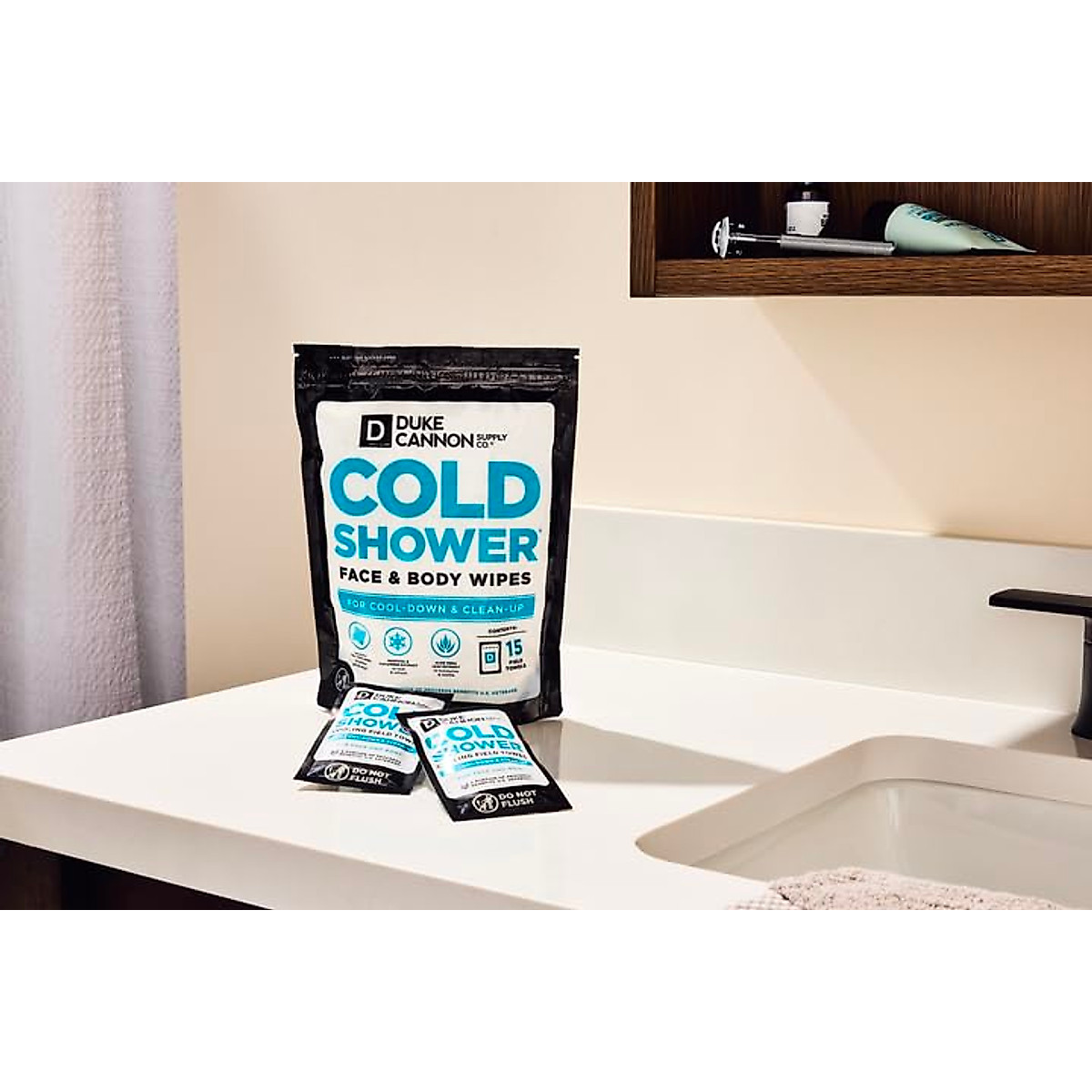 Duke Cannon Cold Shower Cooling Field Towels For Face & Body-15 packs