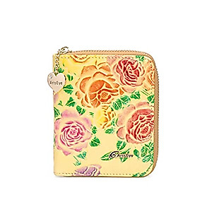 ArtsEye Women's Short Zip Around Wallet (yellow rose)