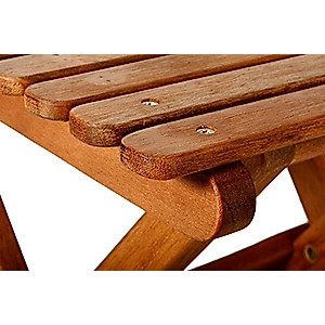 BYER OF MAINE - Pangean Folding Wooden Table, Hardwood Portable Table for Deck, or Camping, Use Indoors or Outdoors - 18" H x 16" W x 16" D