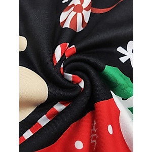 VISLILY Women's Plus Size Christmas Holiday Dress Xmas Patterned Tunic Dress 20W 03C