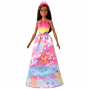 Barbie Dreamtopia Dress Up Doll Gift Set, approx. 12-inch, Brunette with 3 Fashions