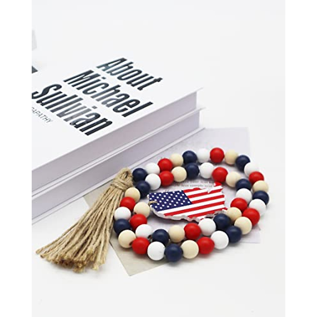 Wood Bead Garland with Tassels, Welcome Sign for Front Door