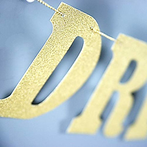 YiiiGoood Gold Glittery Drink Up Beaches Banner Palm Coconut Tree Garland Tropical Beach Bachelorette Bunting Hawaii Luau Tropical Summe Bachelorette Beach Party Decorations