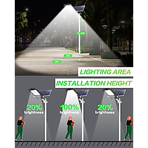 HYPERAZA Solar Street Light, 600W Solar Pole Lights Outdoor Dusk to Dawn Solar Flood Light with Remote Control IP66 6500K, Super Bright Solar Powered Lighting for Garage, Garden, Street