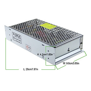 ALITOVE 5V 20A 100W AC to DC Power Supply Transformer Adapter Converter LED Driver for WS2812B WS2811 WS2813 WS2801 APA102 LED Strip Pixel Light CCTV Camera Security System, AC 110V/220V Input