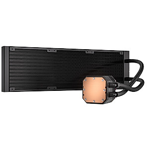 Corsair iCUE H150i Elite CAPELLIX XT Desktop Liquid CPU Cooler - Three AF120 RGB Elite Fans - 360mm Radiator - Intel® LGA 1700, 1200, 115X, 2066, AMD® AM5, AM4 - Included iCUE Commander CORE - Black