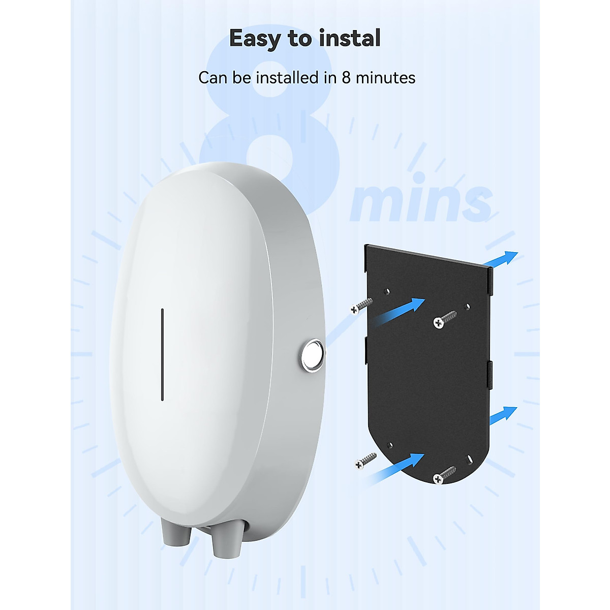 Teskee EV Charger Level 2 Home Smart EV Charging Station for All Electric Vehicles & Plug-in Hybrid Cars Outdoors and Indoors Use Max 9.6kW 40Amps 20-Foot Cable NEMA 14-50