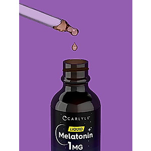 Carlyle Melatonin Liquid 1mg | 4 fl oz Drops | Natural Berry Flavor | Non-GMO, Vegetarian Supplement