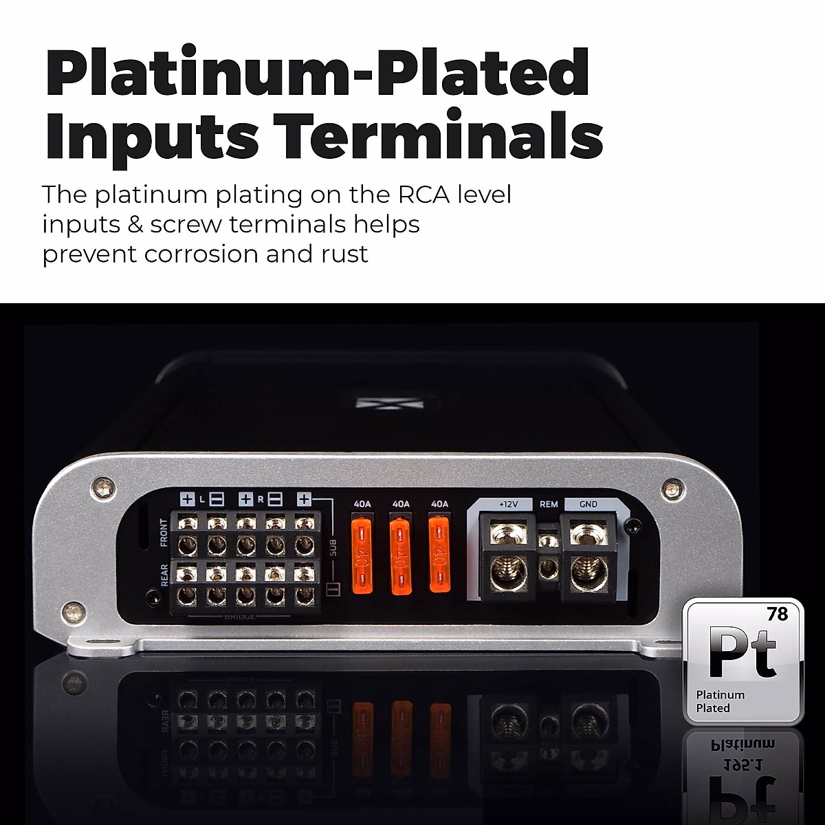 NVX VAD17001 Monoblock 1-Ch Class D Amplifier 3400W Max, 1700W RMS High Power, 1/2/4-ohm Stable, Low Pass X-Over, Bass Boost, Remote Subwoofer Bass Knob, for Car/Truck/Marine/UTV/Motorcycle