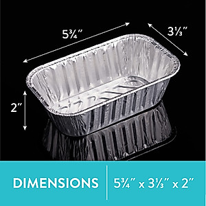 DOBI Aluminum Mini Loaf Pans (50 Pack) - Disposable Aluminum Foil 1 lb Mini Loaf Baking Pans, Small Bread Tins - 6" X 3.5" X 2"