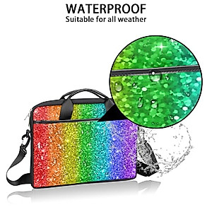 Rainbow Pattern Laptop Computer Bag Waterproof Shoulder Messenger Bag 13-15 inch Durable Laptop Tote Bag with Shoulder Strap Handle Lightweight Crossbody Briefcase
