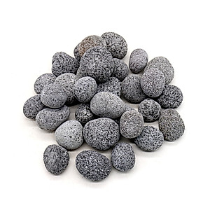 Premium Pebbles Black Lava Rocks for Fire Pit - 2 to 3 inch - 10 lbs - Gas Fireplace Rocks - Decorative Lava Stone for Indoor & Outdoor Gas Fireplace